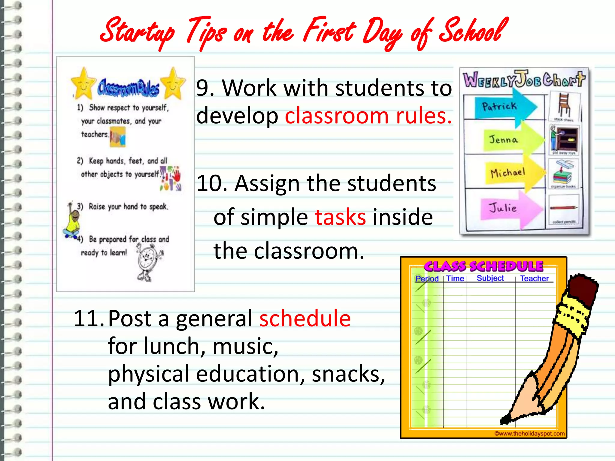 First day of school tips pptx | PPTX