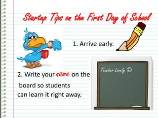 First day of school tips pptx | PPTX