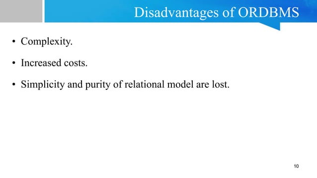 Object Relational Database Management Systemordbms Ppt 3043