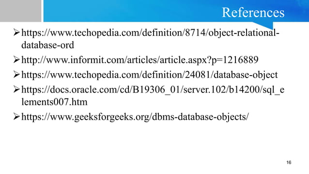 Object Relational Database Management System(ORDBMS) | PPTX | Databases | Computer Software and ...