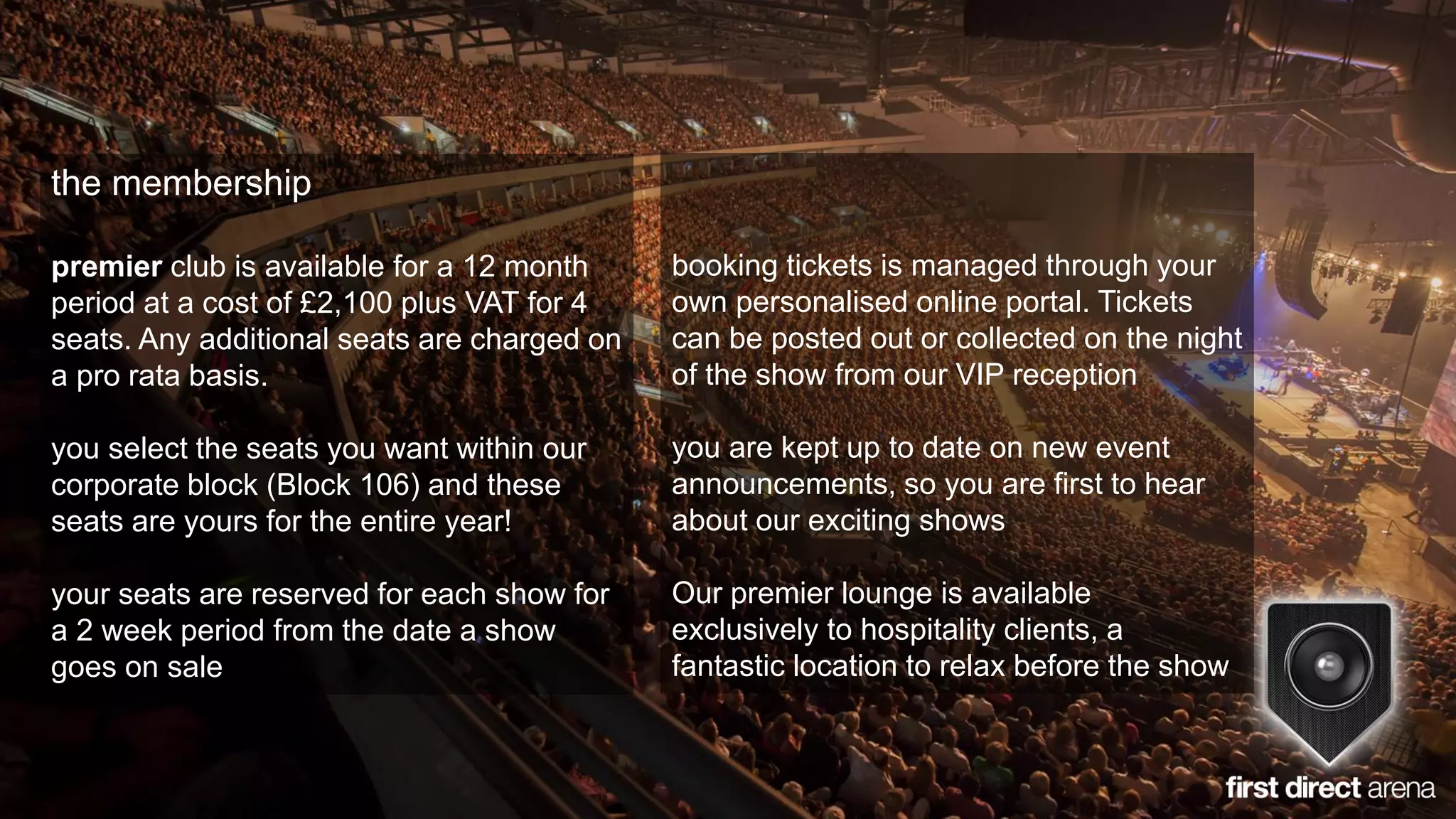 First direct arena premier club | PDF