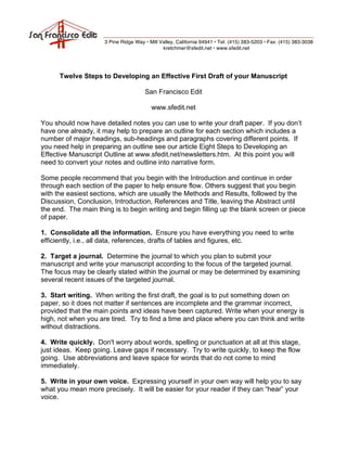 First draft | PDF | Freelance Writing | Content Production