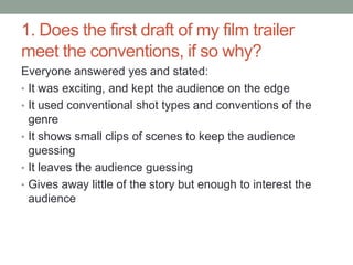 First draft audience feedback | PPT