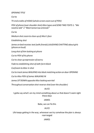 First draft of our short film script | DOCX