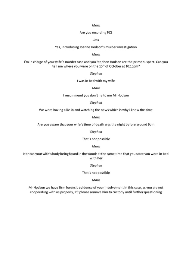 First draft of script - Preliminary Task | DOCX