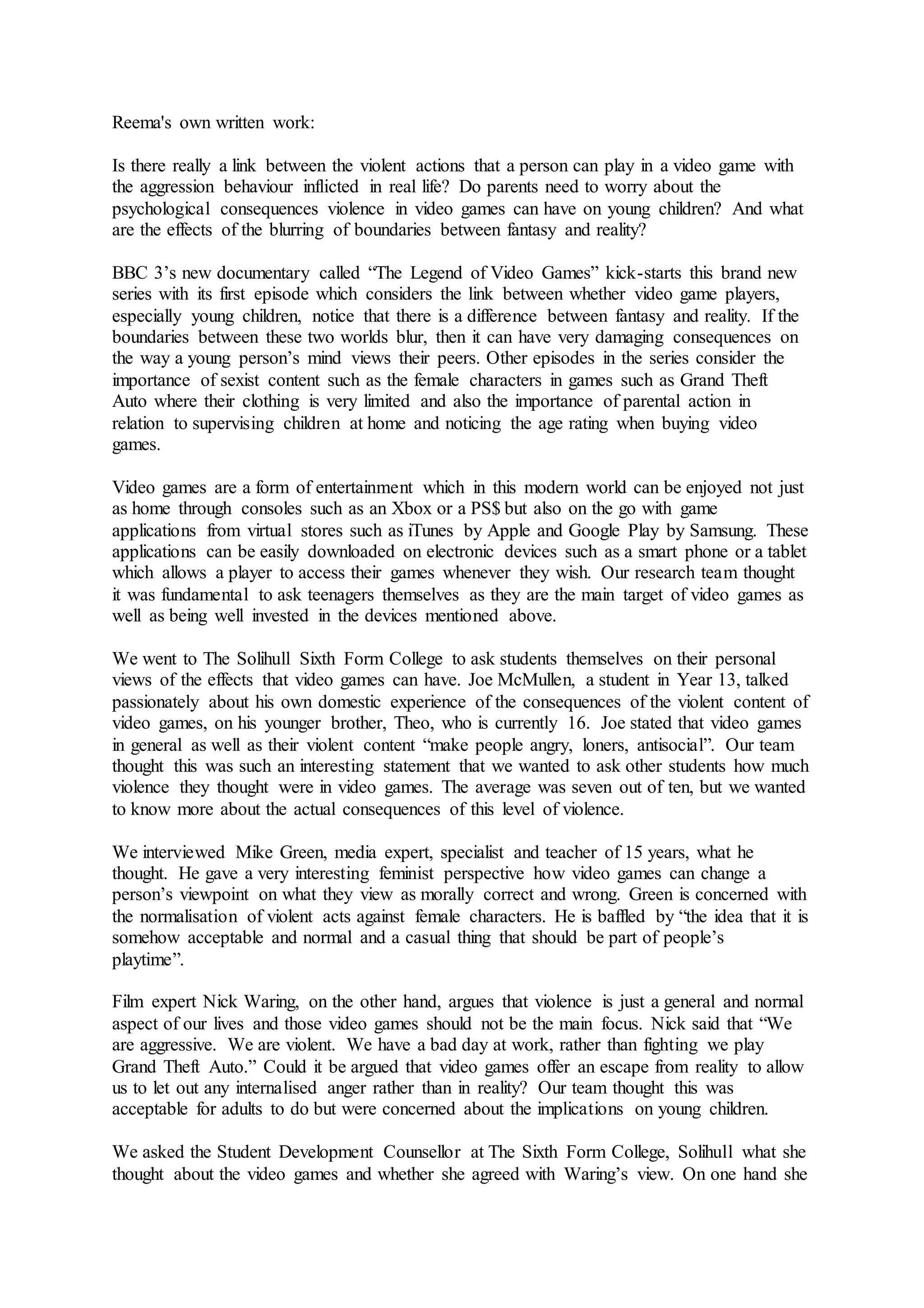 First draft writing magazine | DOCX | Documentary | Genres