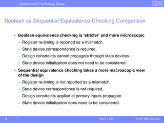 Experience with Formal Methods, Especially Sequential Equivalence Checking | PDF