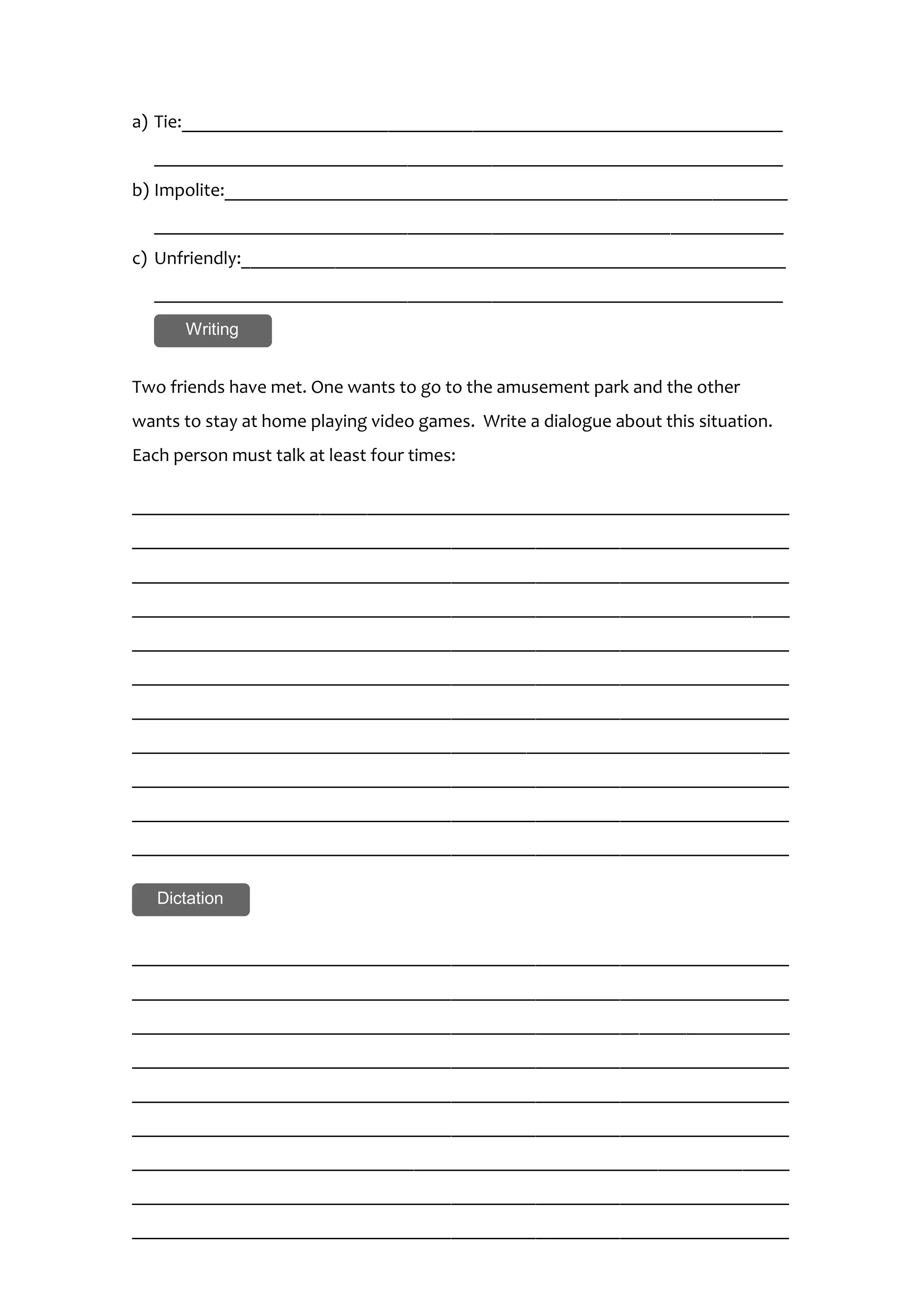 First english exam example | PDF