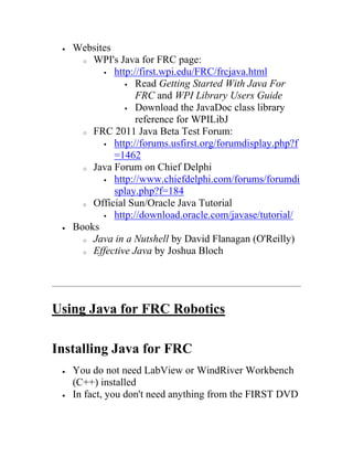 First fare 2010 java-introduction | PDF
