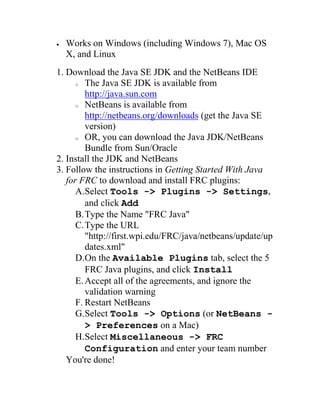 First fare 2010 java-introduction | PDF