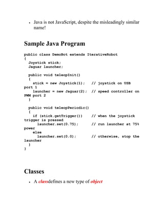 First fare 2010 java-introduction | PDF