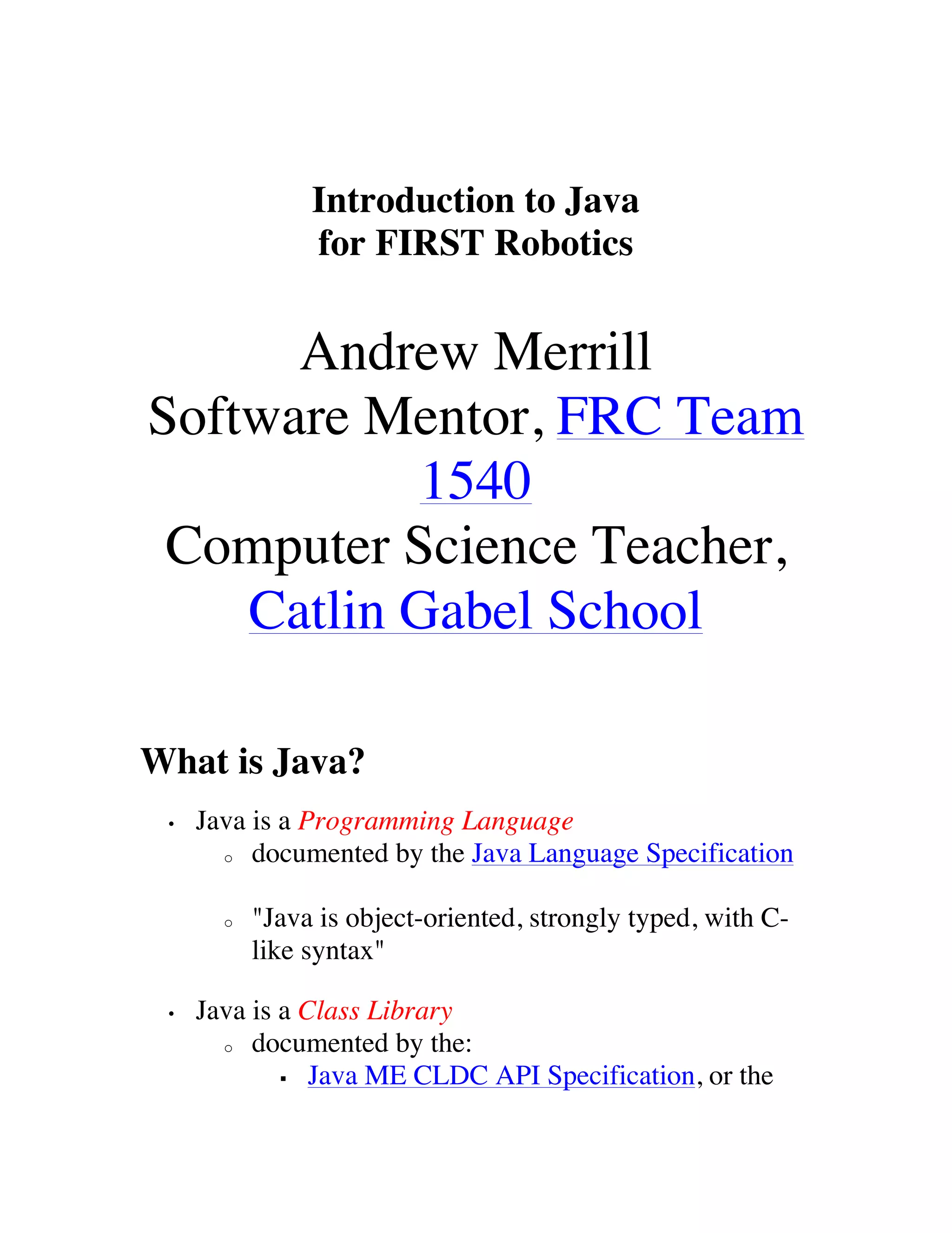 First fare 2011 frc-java-introduction | PDF