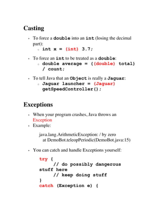 First fare 2011 frc-java-introduction | PDF | Programming Languages | Computing