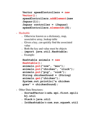 First fare 2011 frc-java-introduction | PDF | Programming Languages | Computing