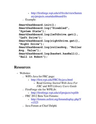 First fare 2011 frc-java-introduction | PDF | Programming Languages | Computing