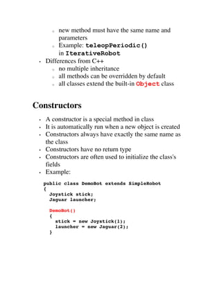 First fare 2011 frc-java-introduction | PDF | Programming Languages | Computing