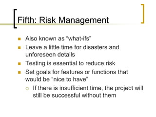 First fare 2011 project-management | PPTX