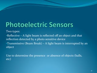 First fare 2011 sensors for frc robots | PPT