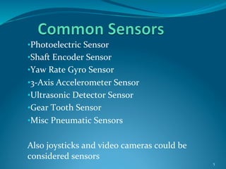 First fare 2011 sensors for frc robots | PPT