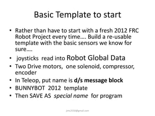 FIRSTFare 2012 advanced lab view topics | PPT