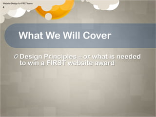 FIRSTFare 2012 website design for FRC teams | PPTX