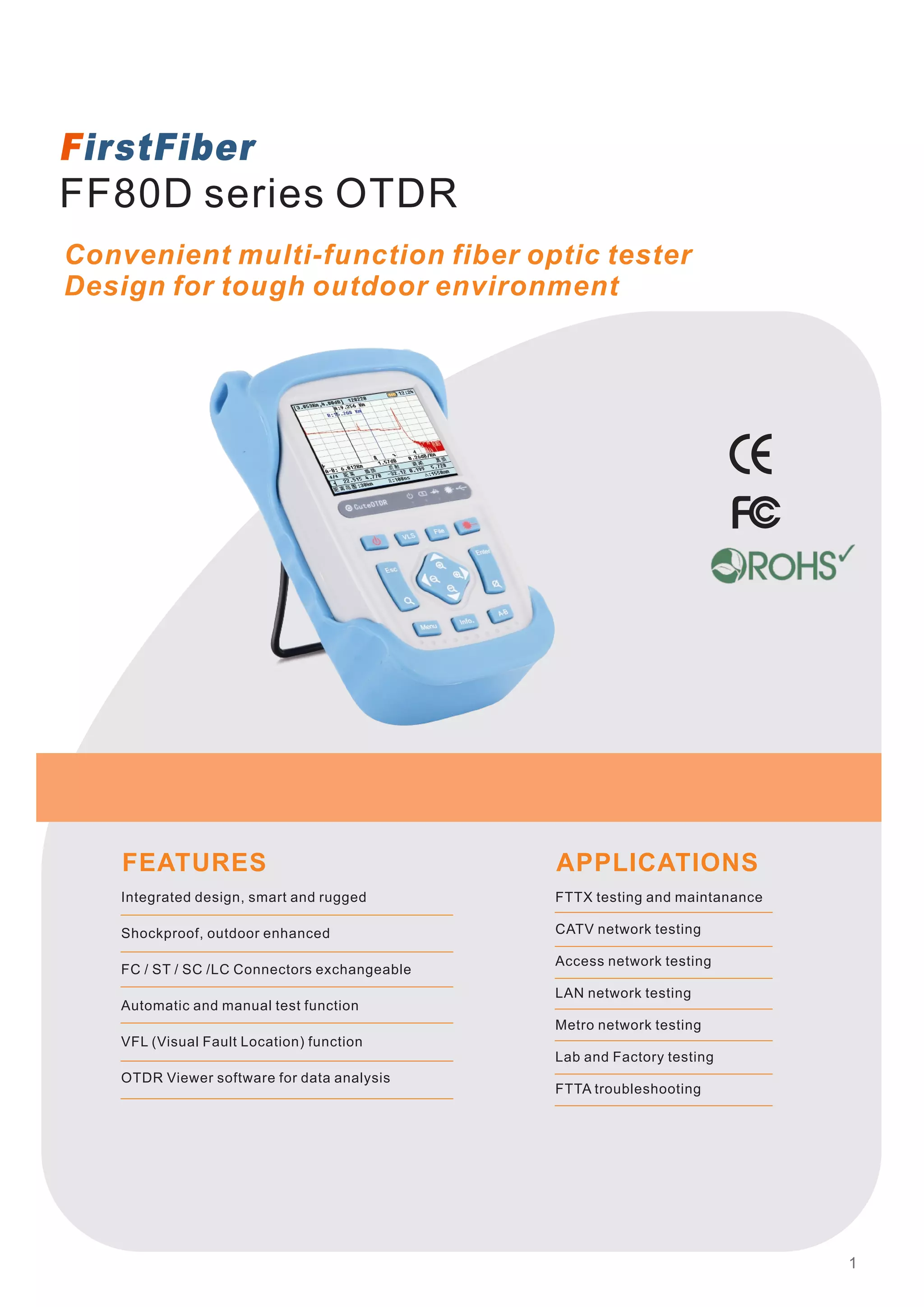 FirstFiber New Smart OTDR FF80D | PDF