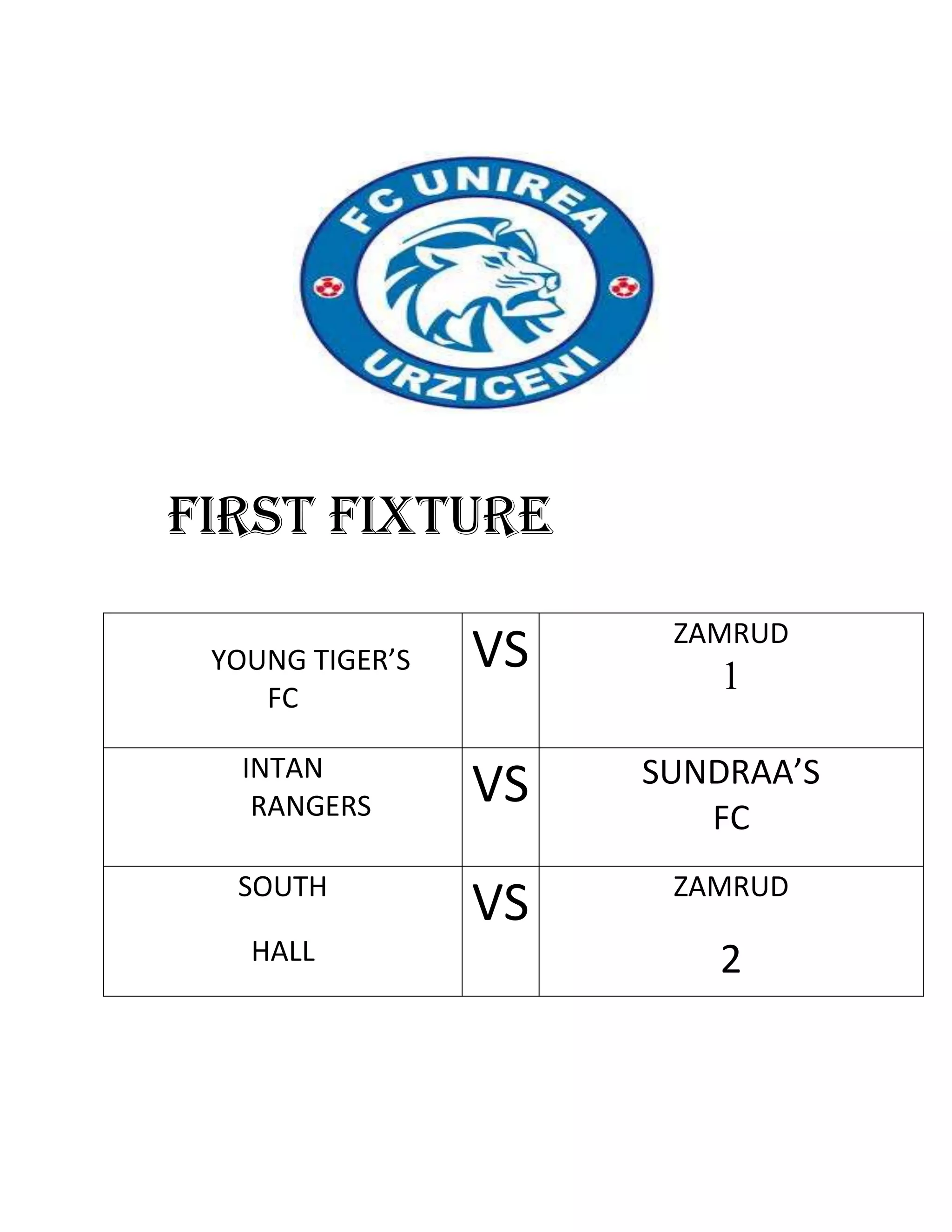 First fixture | DOCX