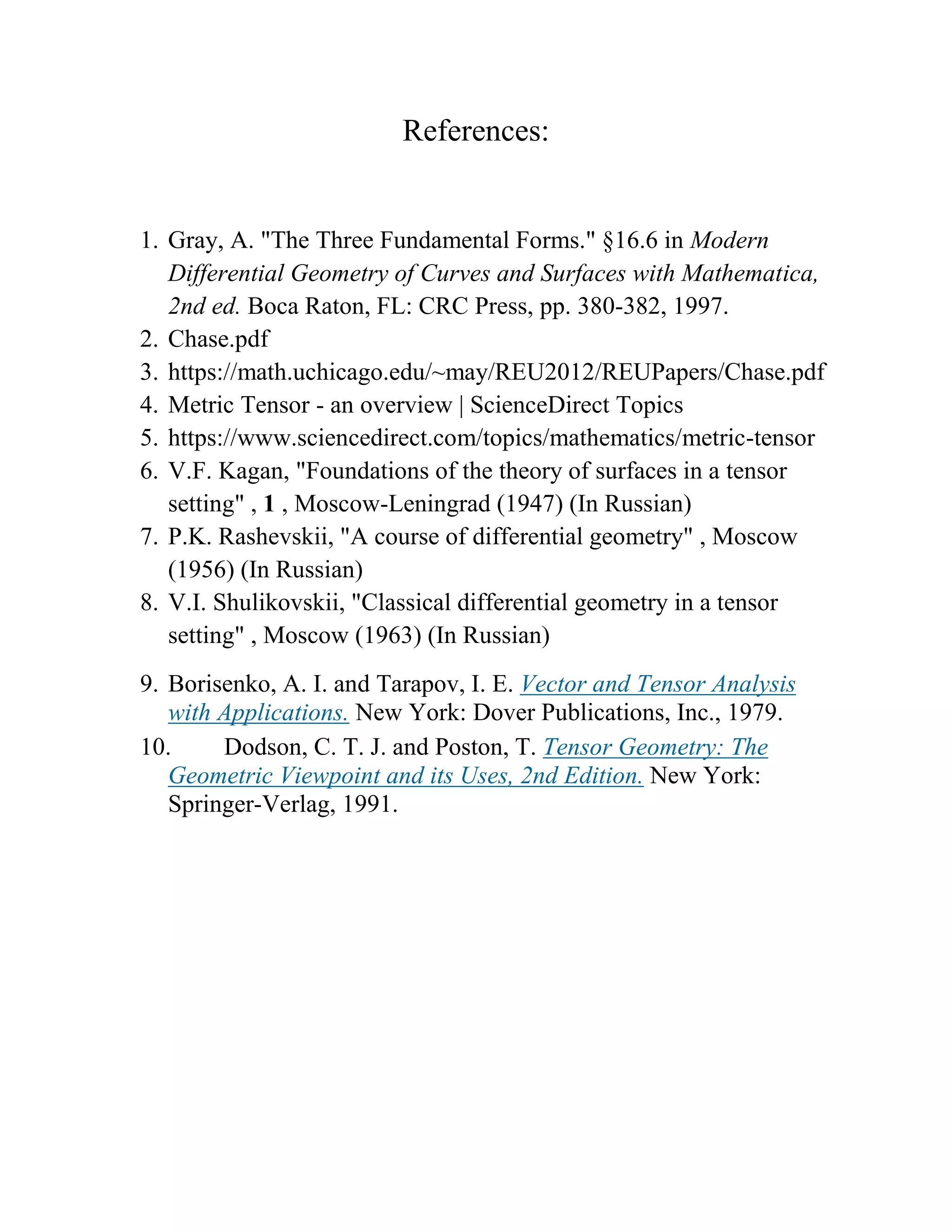 First fundamental form and metric tensor | PDF