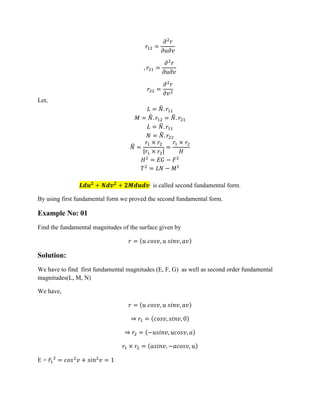 First fundamental form and metric tensor | PDF | Physics | Science