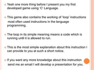 First game using c language | PPTX