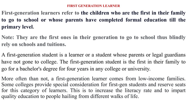 FIRST GENERATIONS ppt they are first ones in they're | PPTX