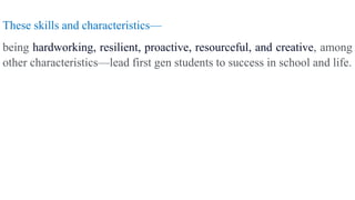 FIRST GENERATIONS ppt they are first ones in they're | PPTX