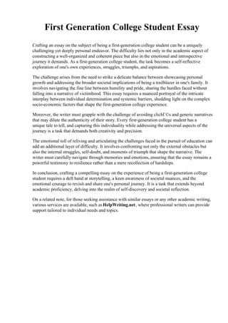 First Generation College Student Essay.pdf