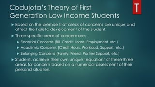First Generation, Low Income Student Development Theory | PDF