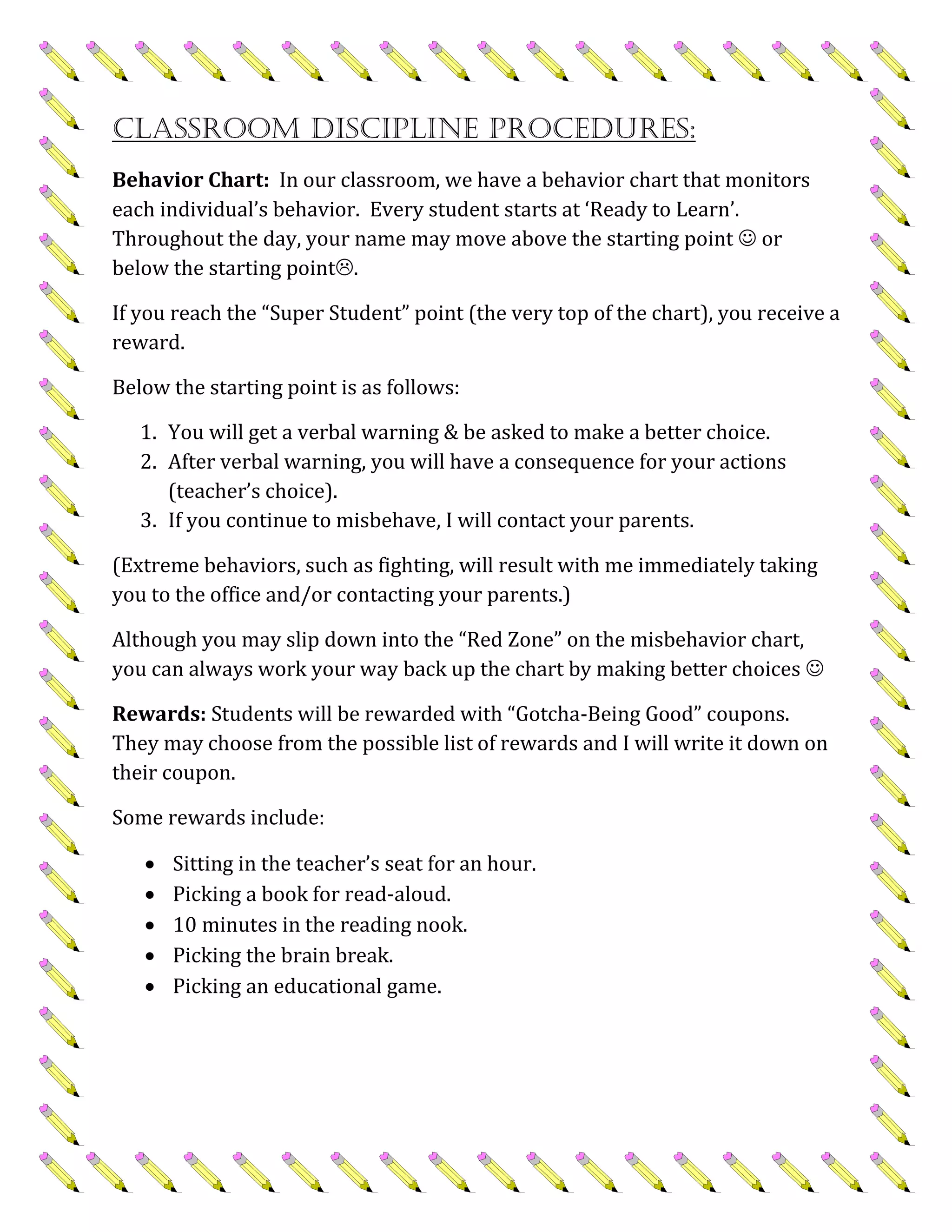 First grade handbook | DOCX