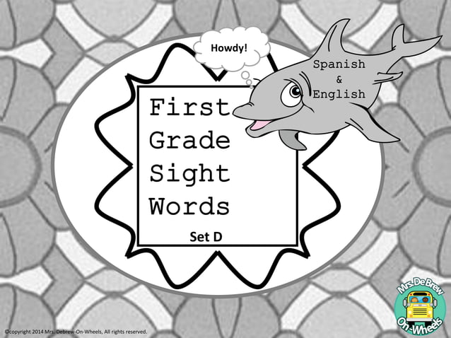 First Grade Sight Words in Spanish & English - (Set D) | PPT