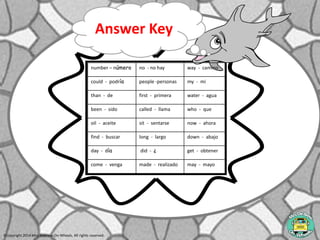 First Grade Sight Words in Spanish & English - (Set D) | PPT