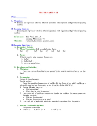 First grading mathematics vi | DOCX