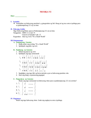 First grading musika vi | PDF