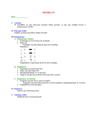 First grading musika vi | PDF