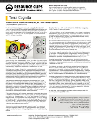 First Graphite (TSXv: FGR) Moves into Quebec, BC and Saskatchewan | PDF