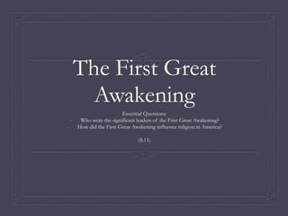 First Great Awakening | PPTX