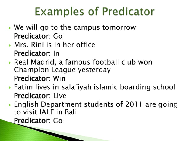 PREDICATOR, PREDICATE, AND DEGREE OF PREDICATES | PPTX