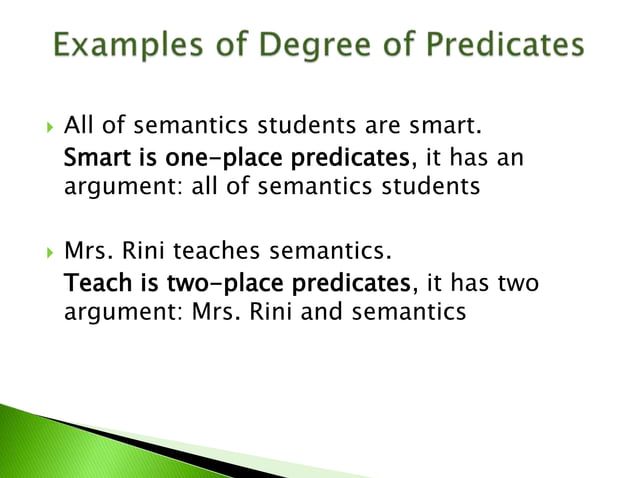 PREDICATOR, PREDICATE, AND DEGREE OF PREDICATES | PPTX