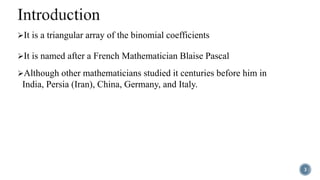 Pascal's triangle in Data Structure | PPTX