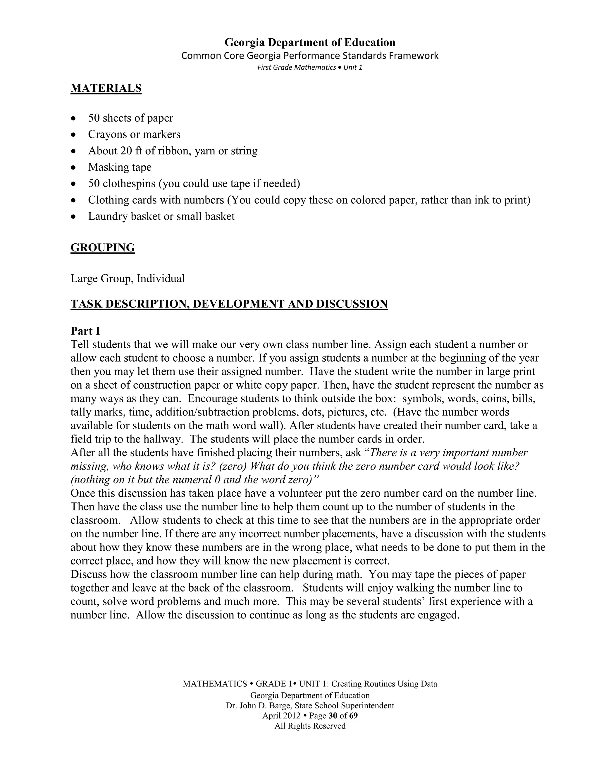 First Grade Unit 1 | PDF