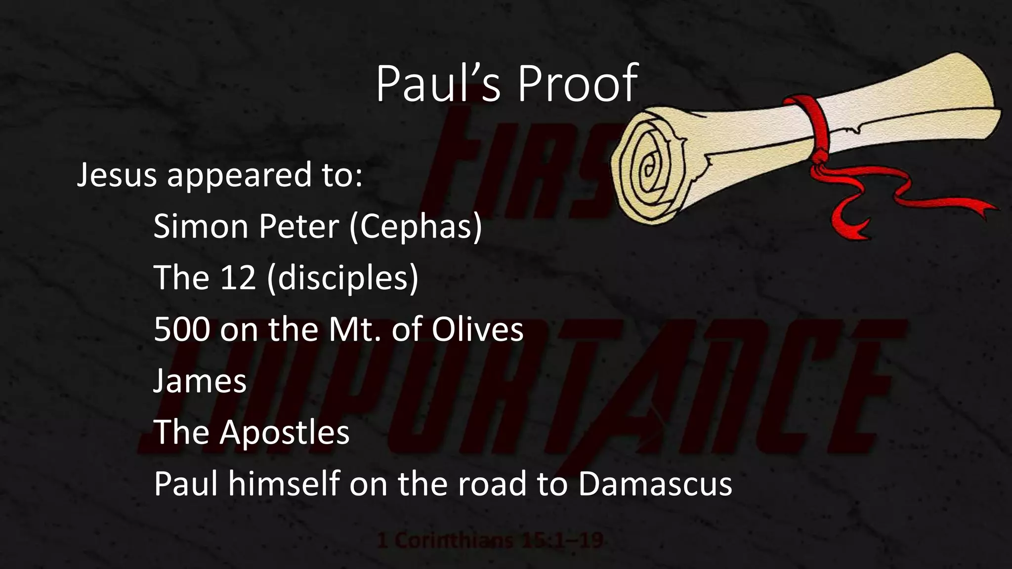 First importance 1 Corinthians 15:1-19 | PPT