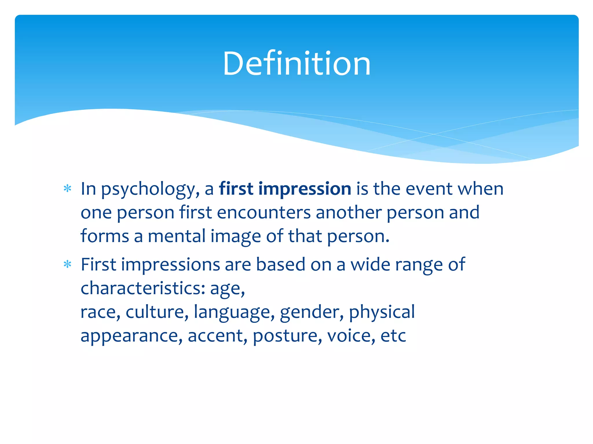 ESL Lesson: First impressions | PPTX