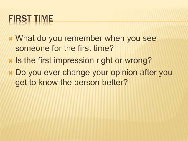 First impressions | PPT