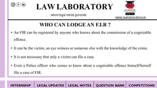 First Information Report (F.I.R) | PPTX